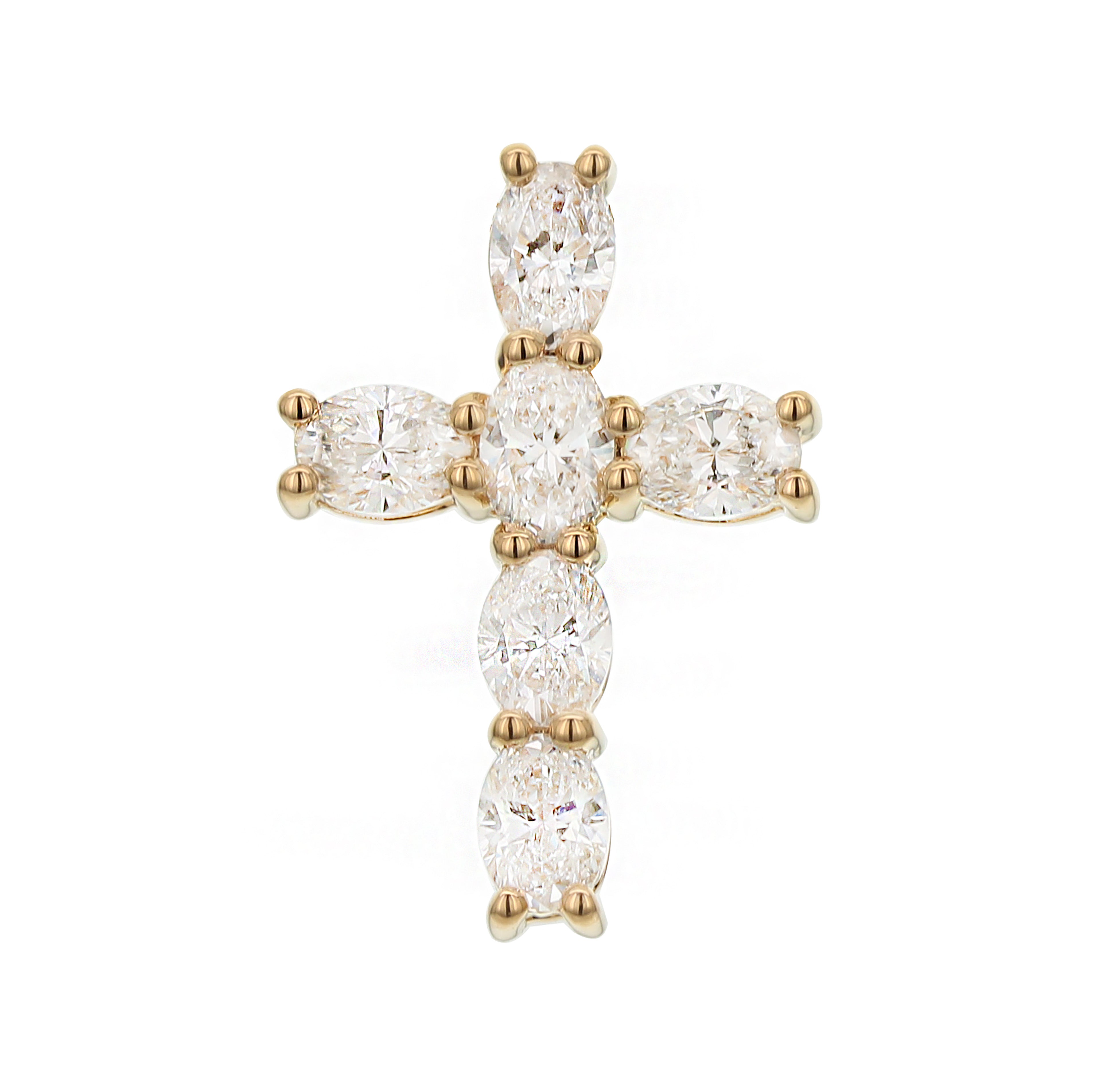Oval Diamond Cross Charm | 18K Gold | 1.48 ctw – Valobra Master Jewelers
